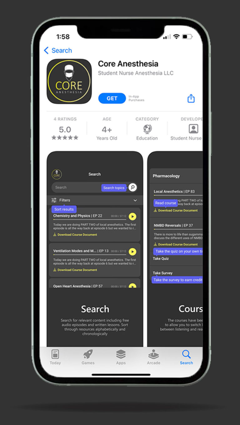 Core Anesthesia App