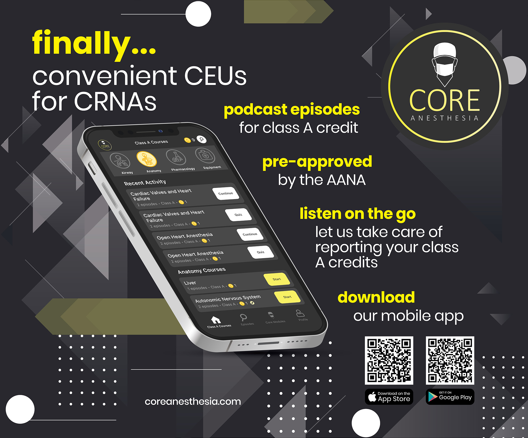 Class A Course Example - Core Anesthesia